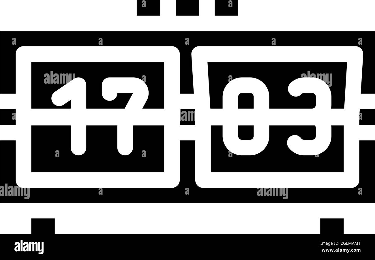 mechanical clock glyph icon vector illustration Stock Vector Image ...