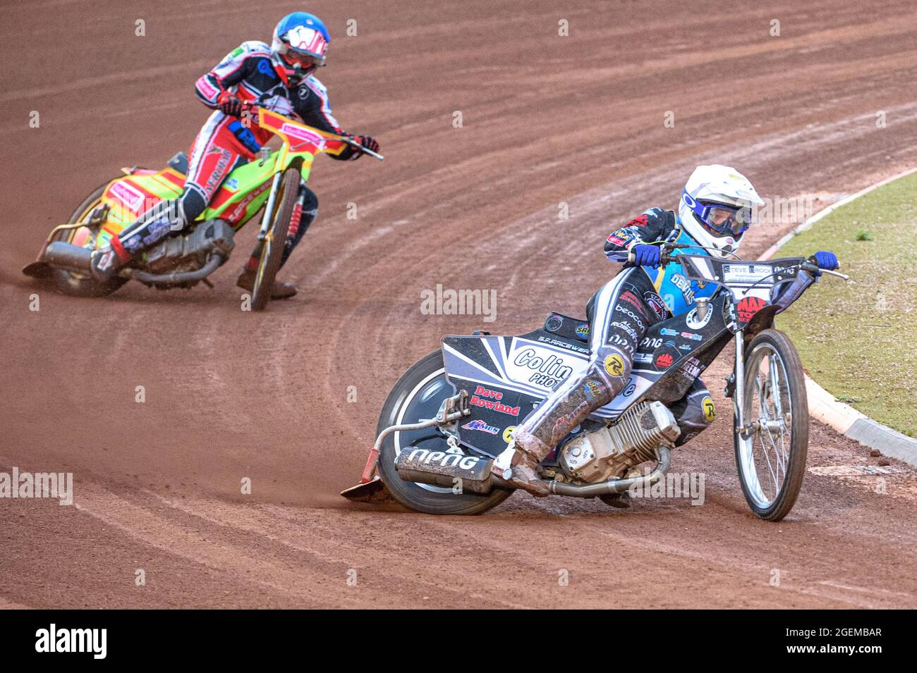 Manchester, UK. 20 August 2021. Archie Freeman (White) leads Ben ...