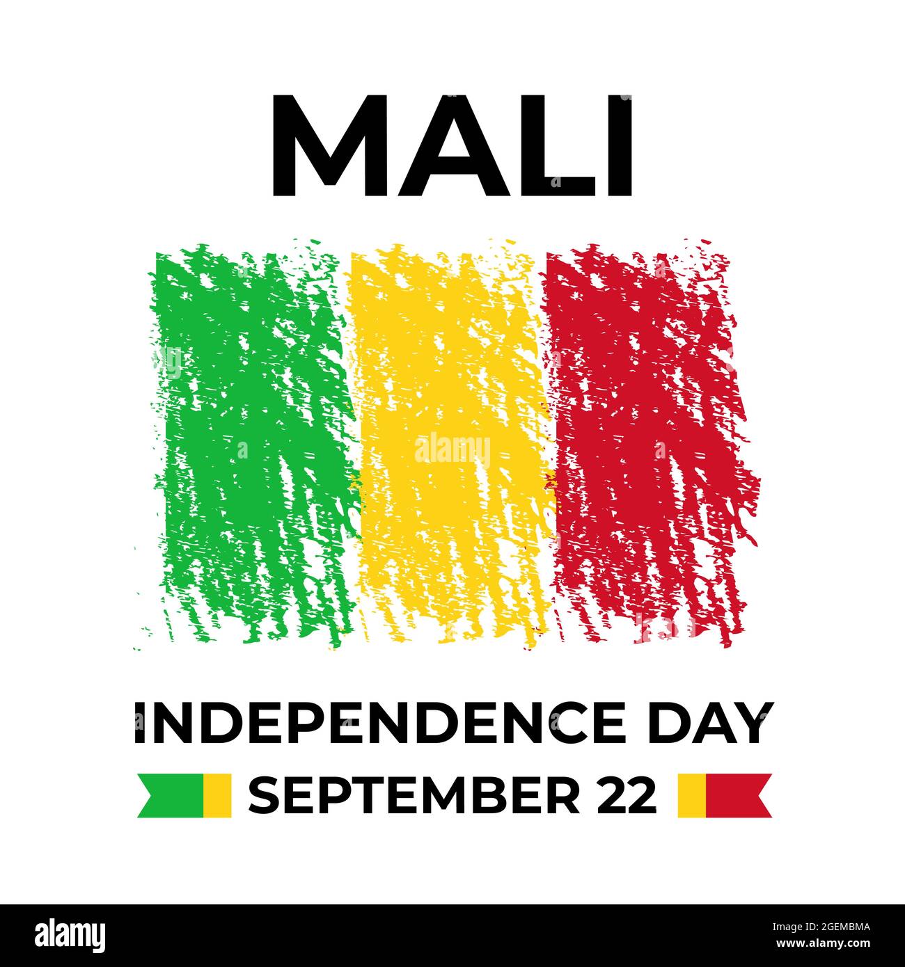 Mali Independence Day lettering with flag. National holiday celebrate ...
