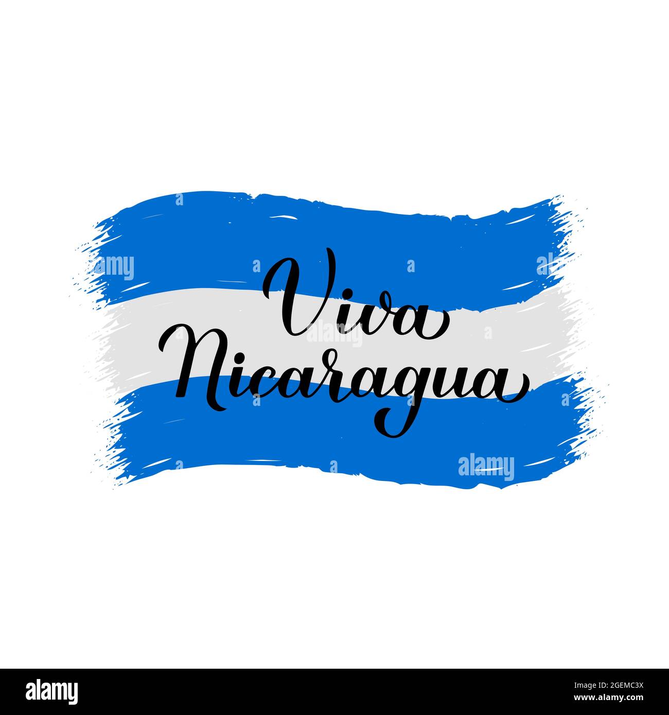 Viva Nicaragua Long Live Nicaragua lettering in Spanish. Honduran ...