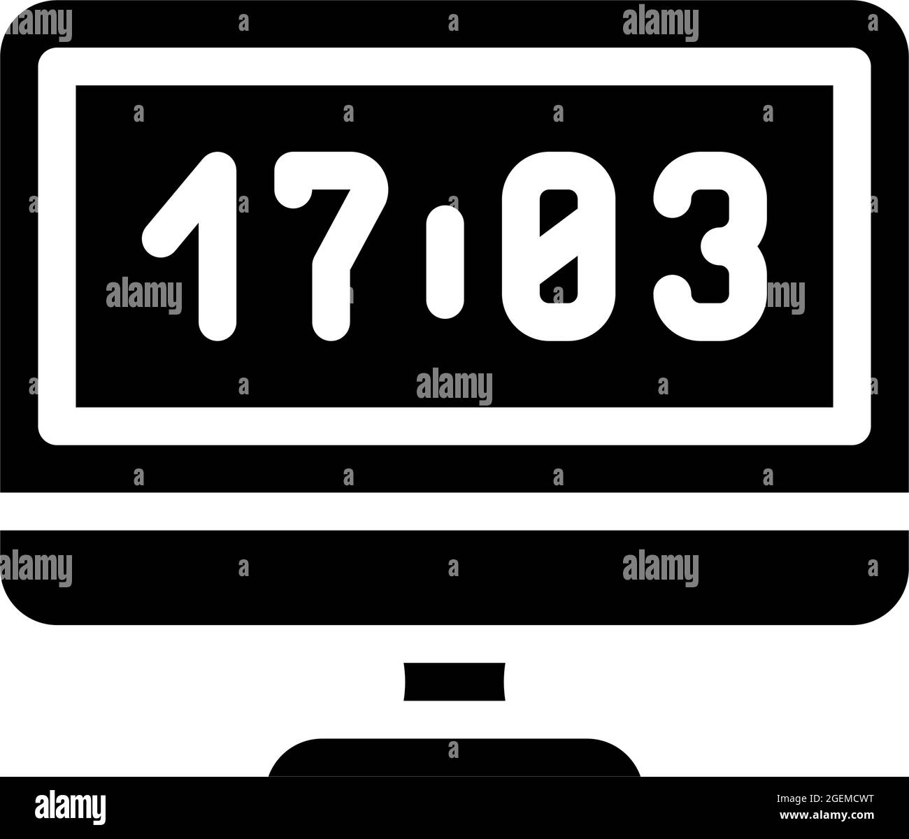 computer clock glyph icon vector illustration Stock Vector Image & Art ...
