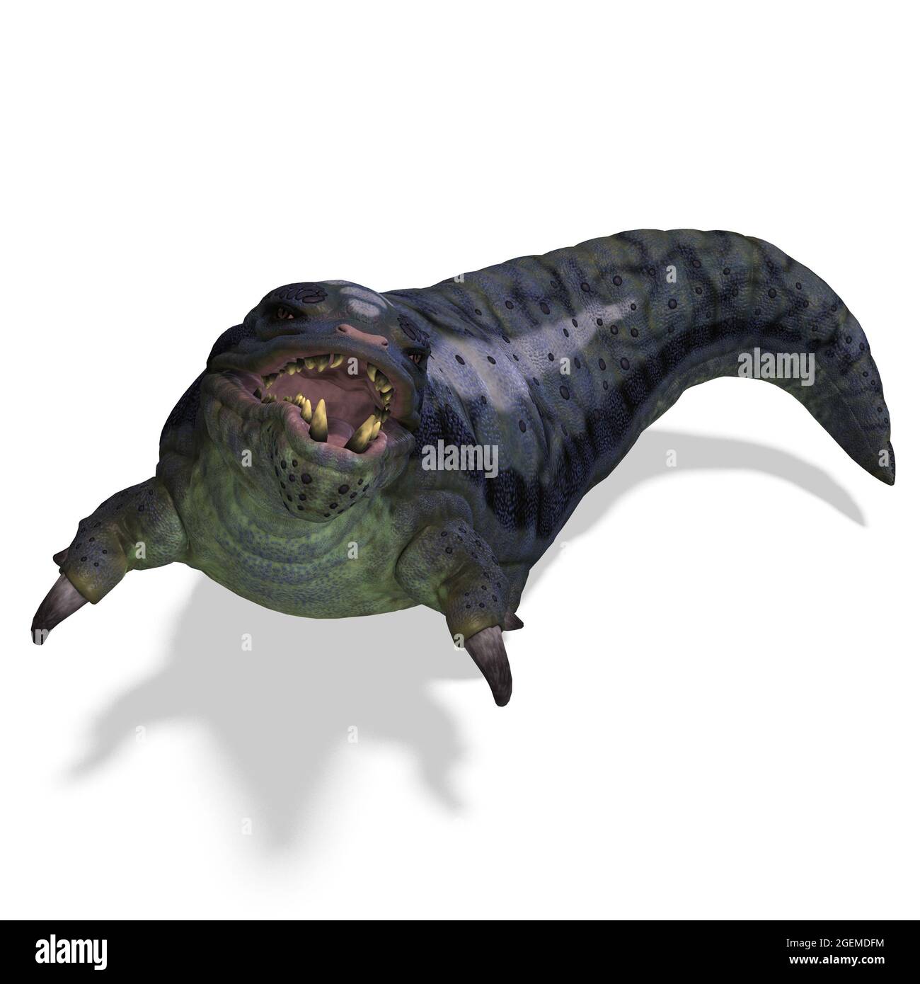 3D-illustration of a extinct dinosaur worm. isolated rendering object ...