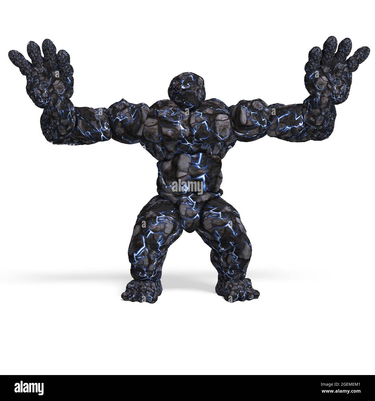 3d-illustration of an isolated giant fantasy stone golem creature Stock ...
