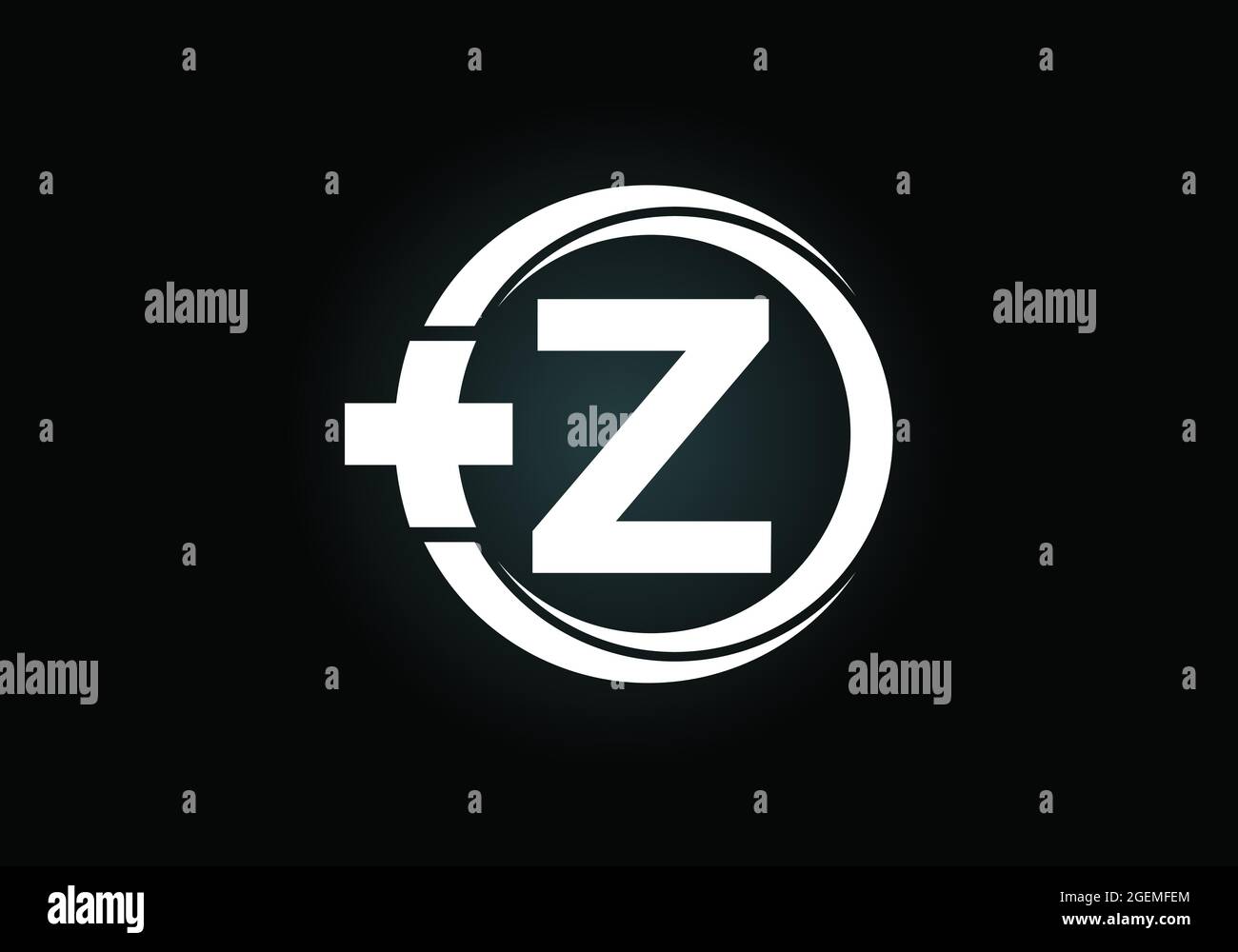 Initial Z monogram alphabet in a circle with cross plus. Medical logo ...