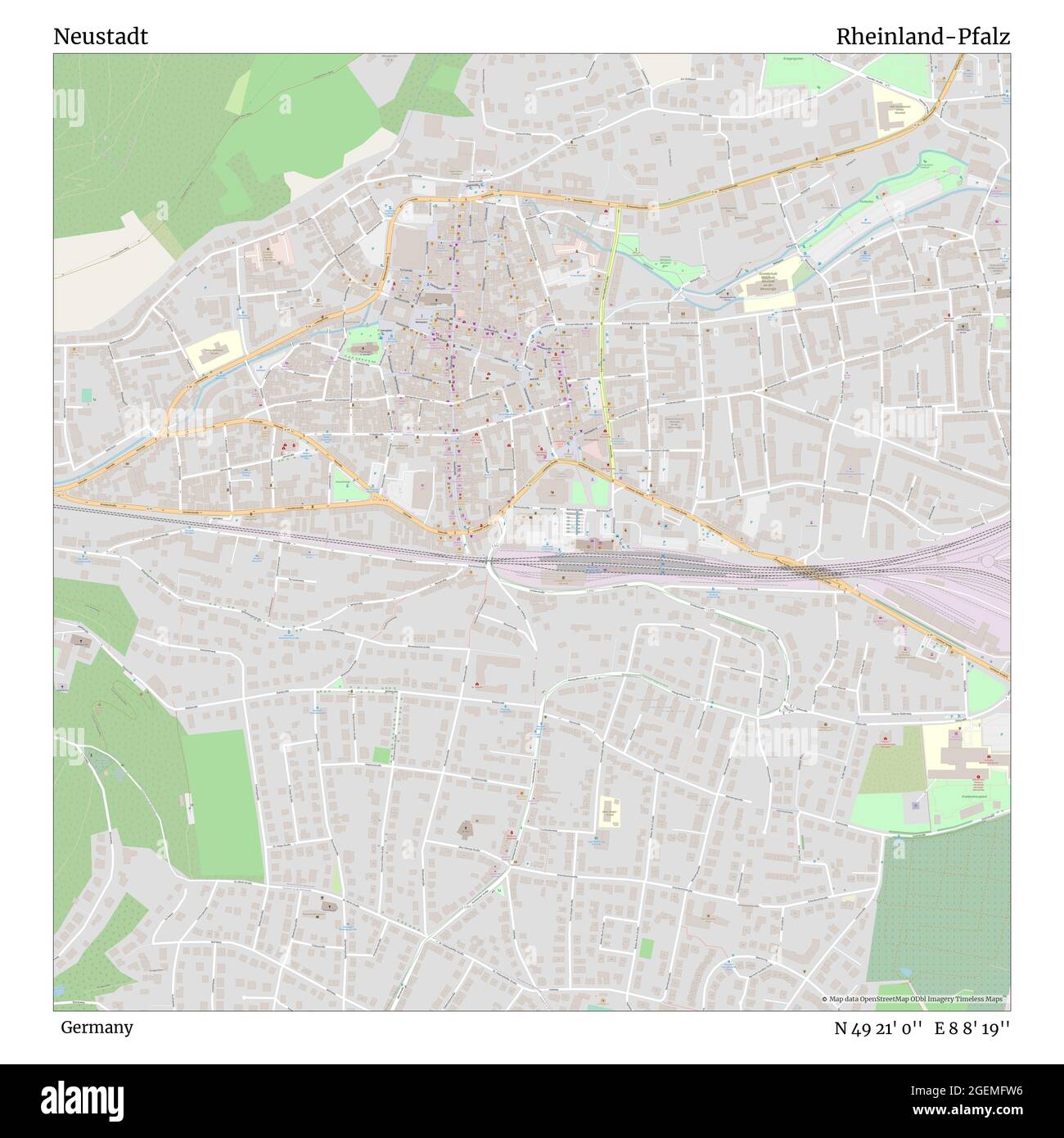 Neustadt, Germany, Rheinland-Pfalz, N 49 21' 0'', E 8 8' 19'', map ...