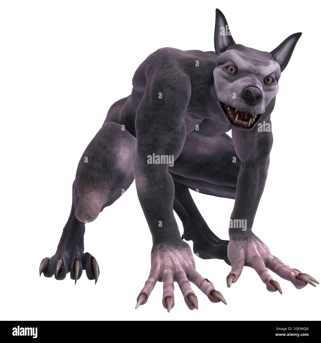 3d-illustration of an isolated giant fantasy werewolf creature Stock ...