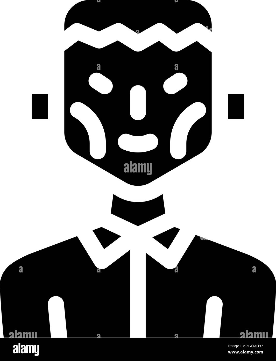 frankenstein fantasy character glyph icon vector illustration Stock ...