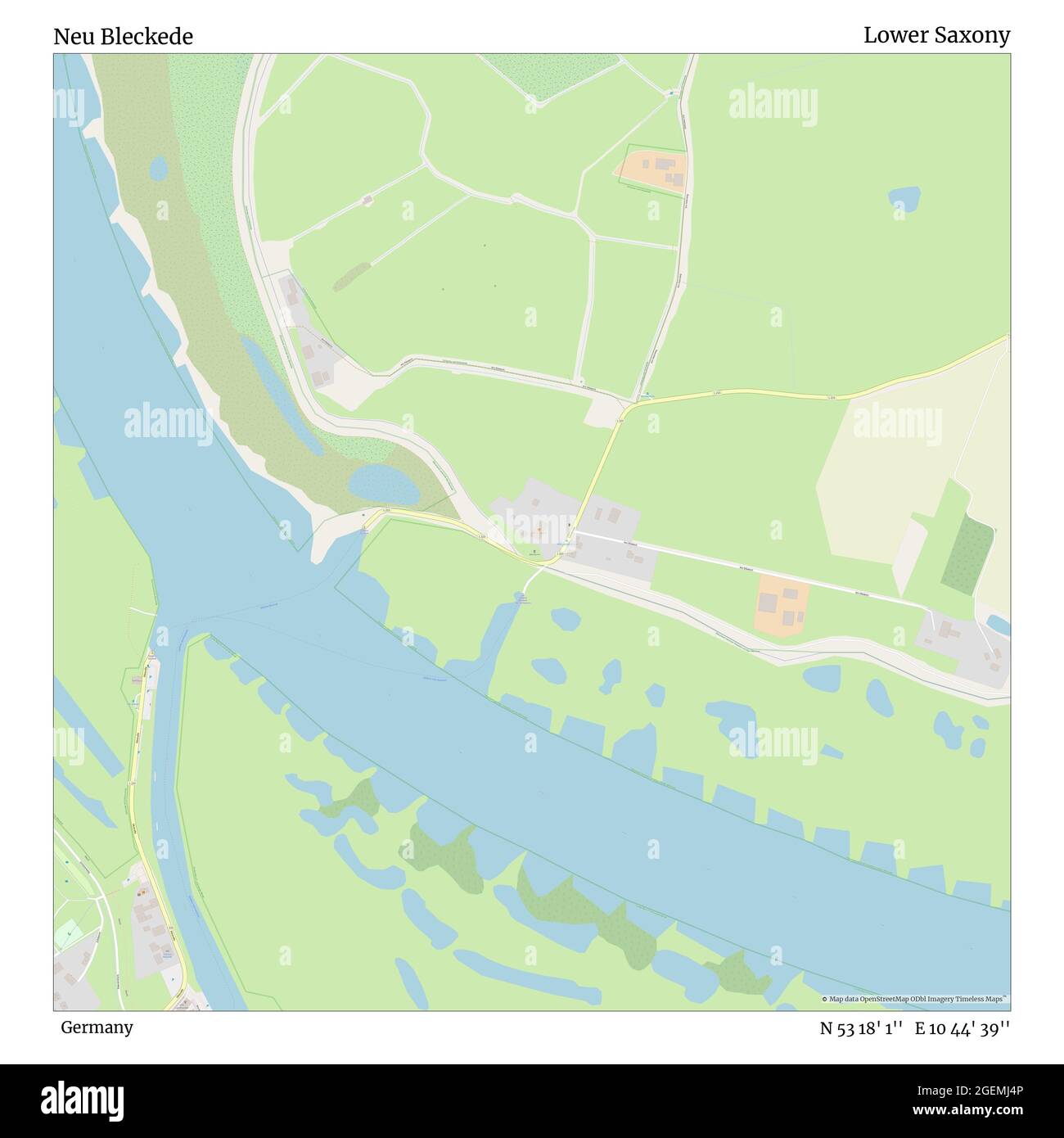 Neu Bleckede, Germany, Lower Saxony, N 53 18' 1'', E 10 44' 39'', map ...