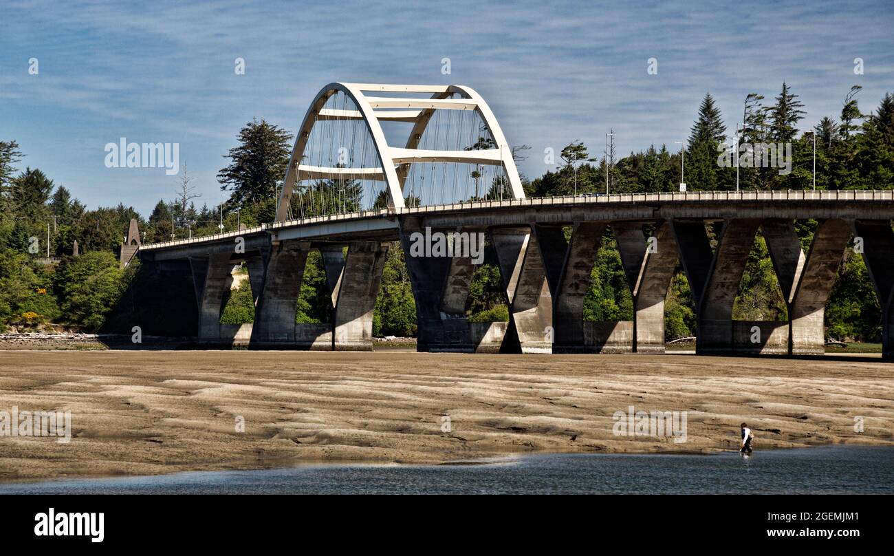 Views of Alsea Bay Bridge, Waldport Oregon Stock Photo - Alamy