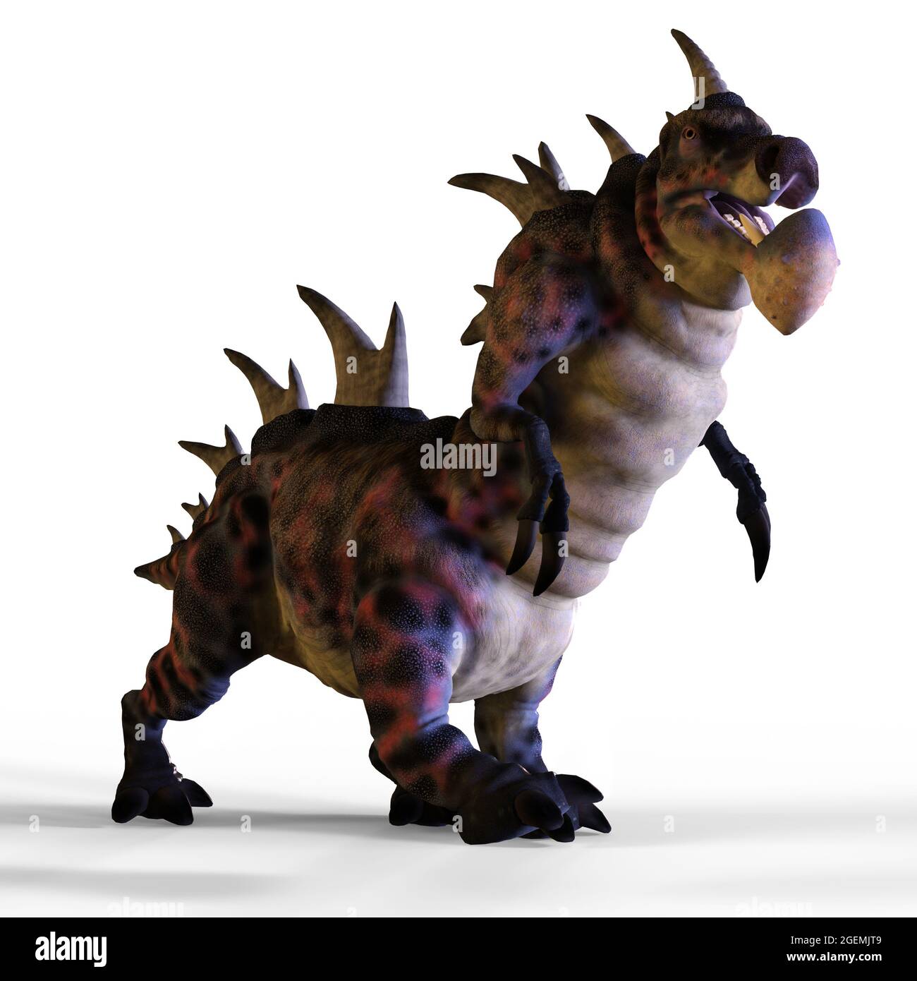 3d-illustration of a friendly isolated dinosaur centipede fantasy ...