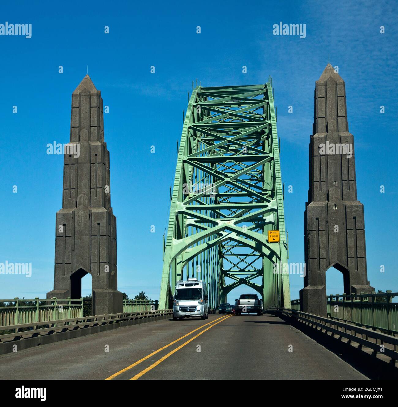 Yaquina Bay Bridge in Newport Oregon Stock Photo - Alamy