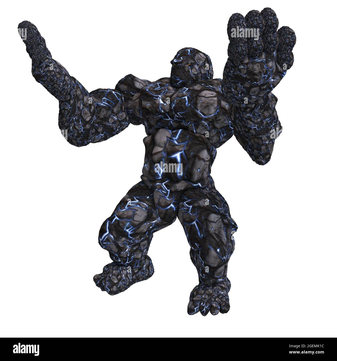 3d-illustration of an isolated giant fantasy stone golem creature Stock ...