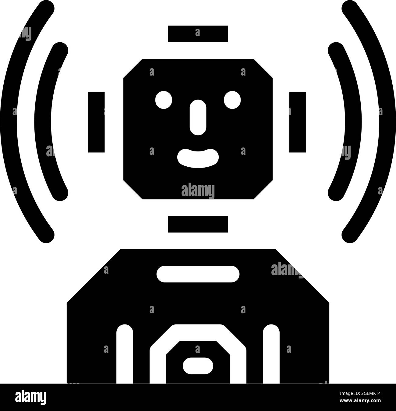 robot fantasy character glyph icon vector illustration Stock Vector ...