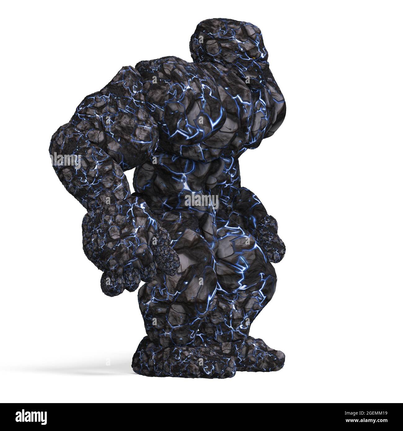 3d-illustration of an isolated giant fantasy stone golem creature Stock ...