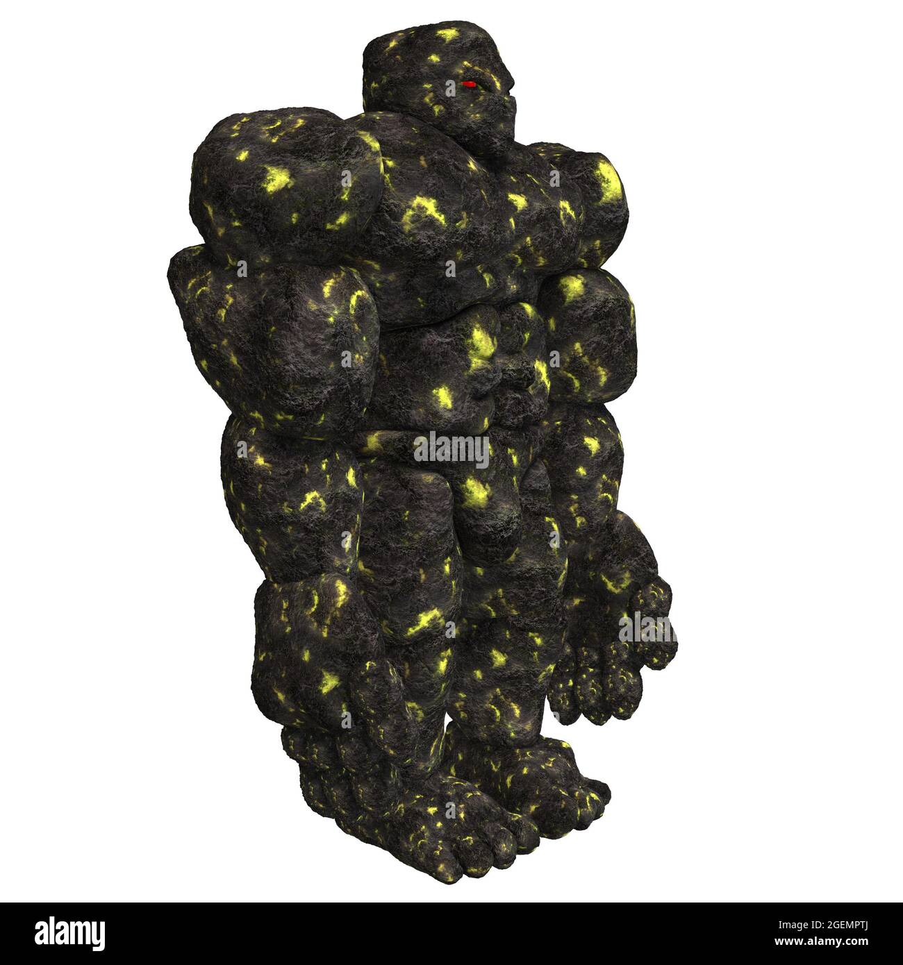 3d-illustration of an isolated giant fantasy lava golem creature Stock ...