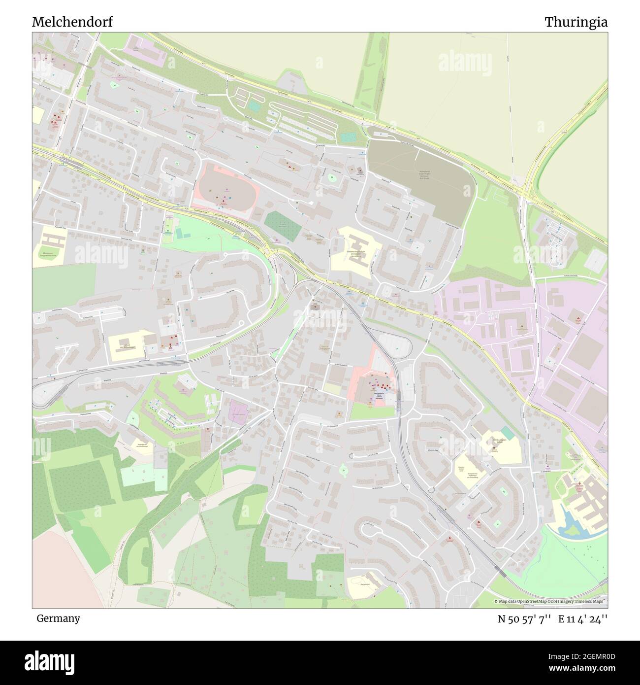 Melchendorf, Germany, Thuringia, N 50 57' 7'', E 11 4' 24'', map ...