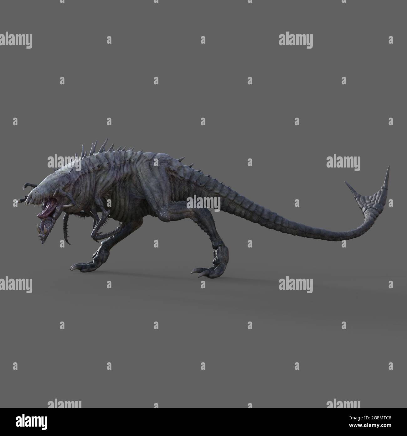 3D-illustration of an isolated horrible alien creature Stock Photo - Alamy