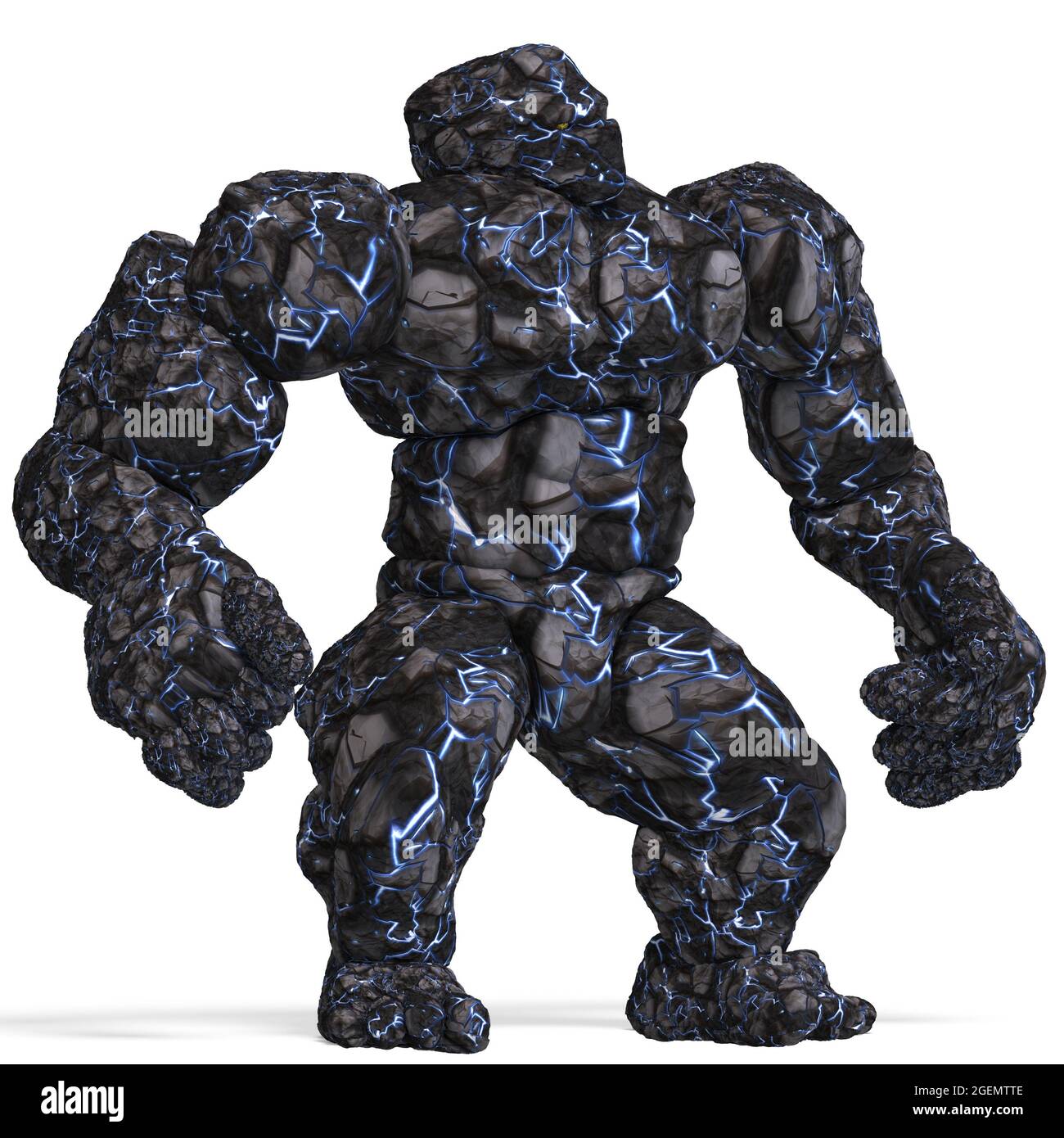 3d-illustration of an isolated giant fantasy stone golem creature Stock ...