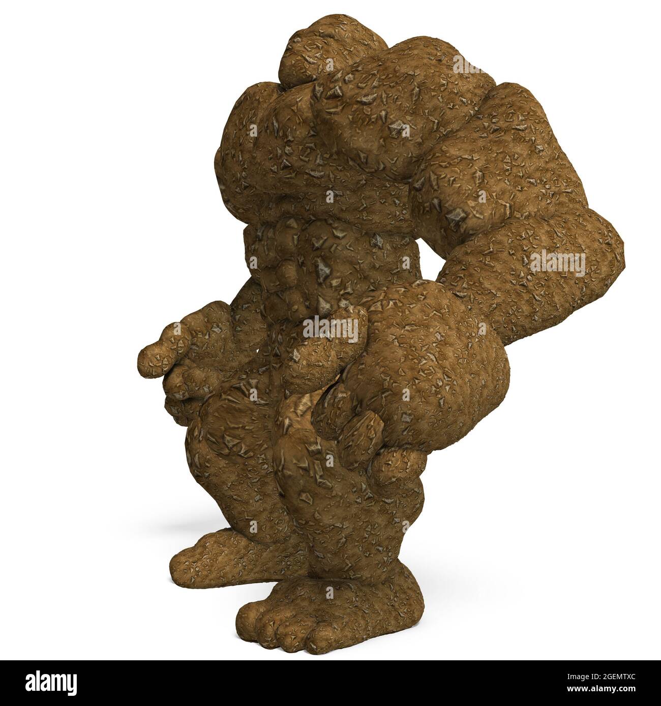 3d-illustration of an isolated giant fantasy clay golem creature Stock ...