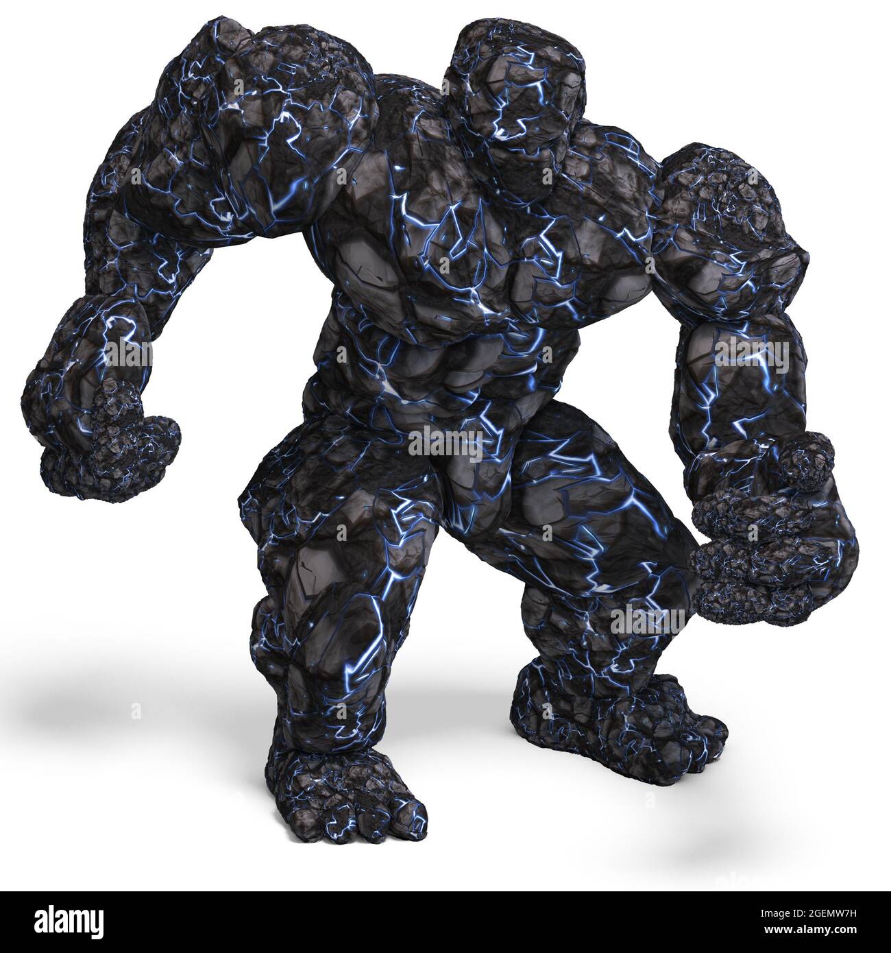 3d-illustration of an isolated giant fantasy stone golem creature Stock ...