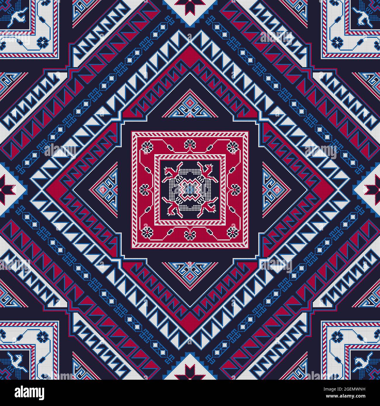 Traditional Georgian folk art embroidery vector pattern Stock Vector ...