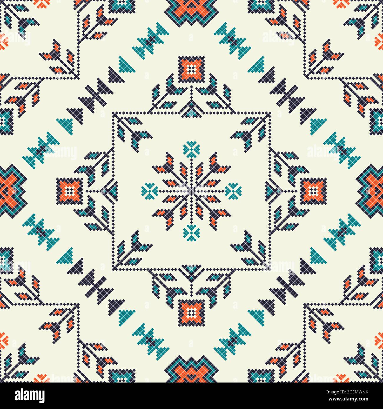 Traditional Georgian folk art embroidery vector pattern Stock Vector ...