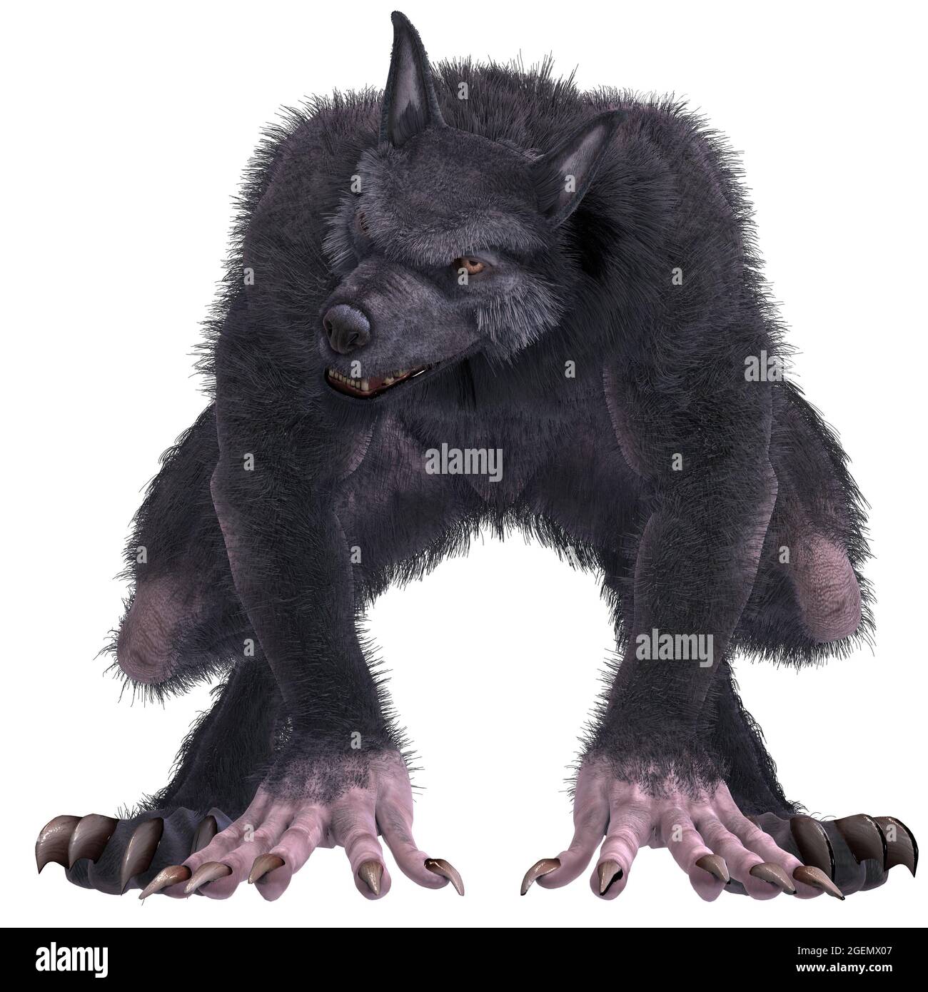 3d-illustration of an isolated giant fantasy werewolf creature Stock ...