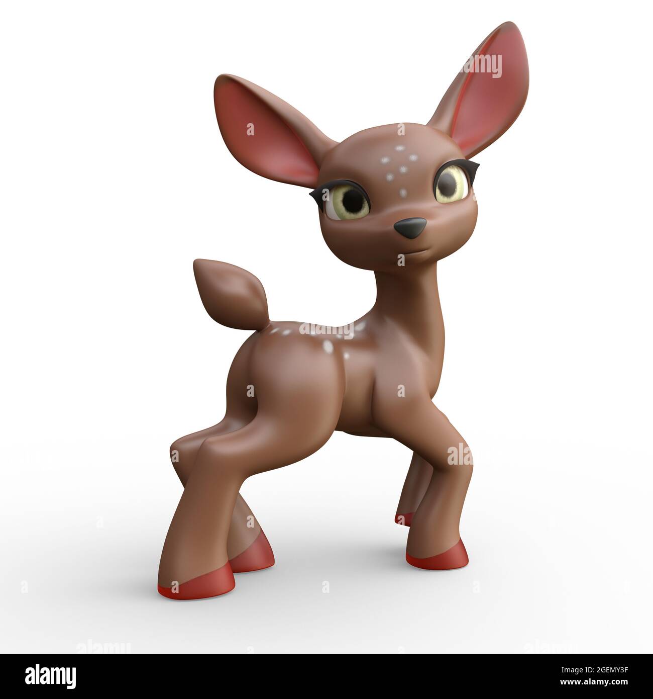 3D-Illustration of an Isolated Funny Cartoon Deer Stock Photo - Alamy