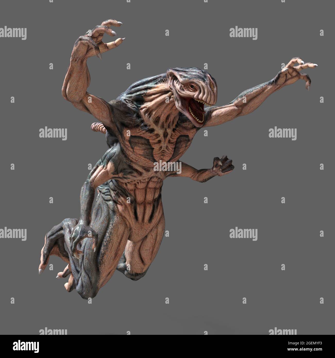 3D-illustration of an isolated dangerous alien Stock Photo - Alamy