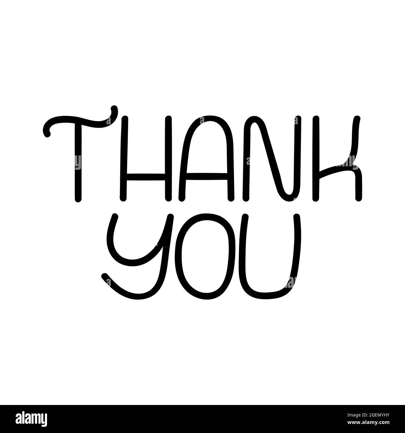 Thank You handwritten quote or phrase. Vector inscription thank you ...