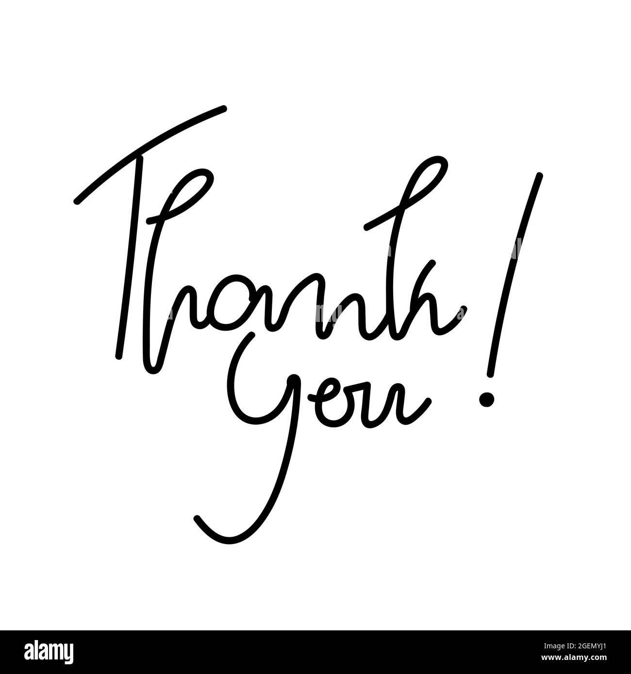 Thank You handwritten quote or phrase. Vector inscription thank you ...