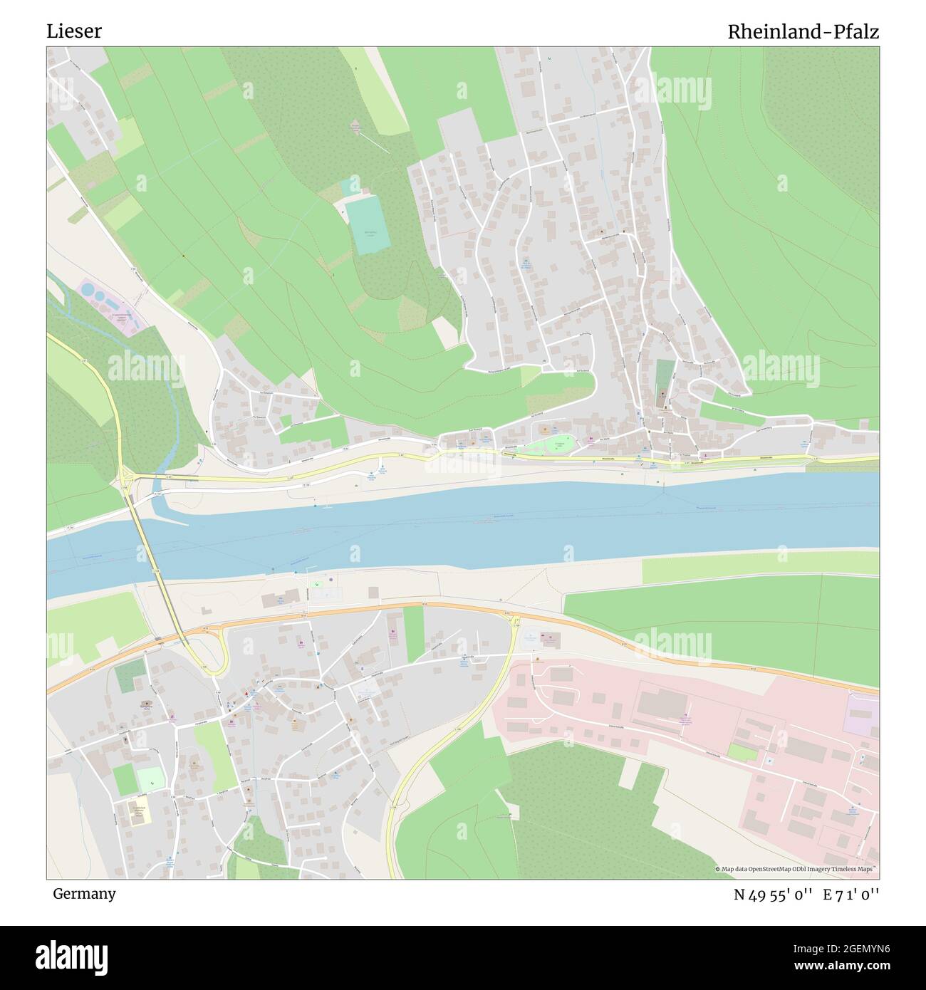 Lieser, Germany, Rheinland-Pfalz, N 49 55' 0'', E 7 1' 0'', map ...