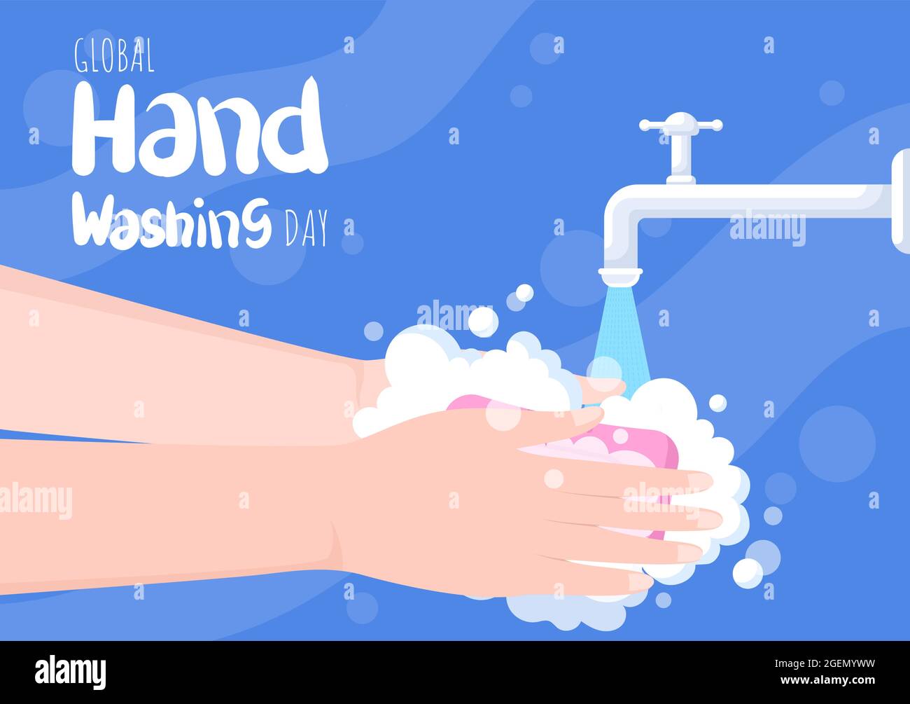 Washing Hands With Soap Water Bubbles For Prevent Corona Covid 19 ...
