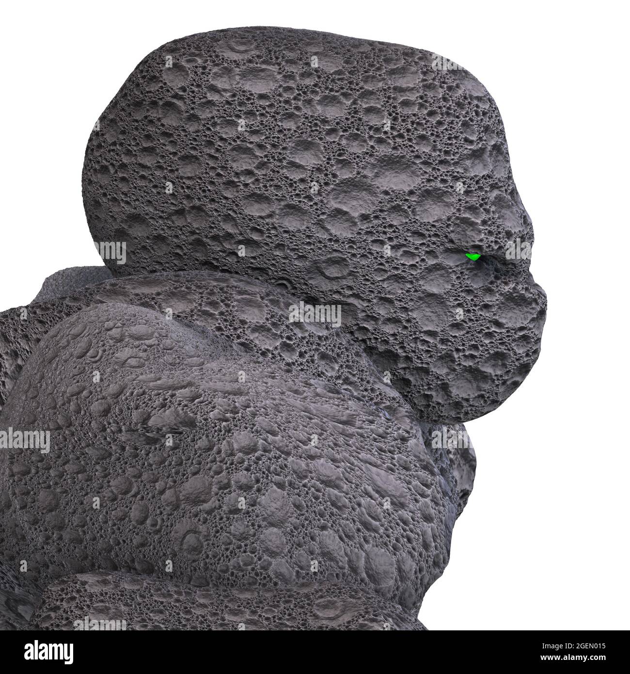 3d-illustration of an isolated giant fantasy basalt golem creature ...