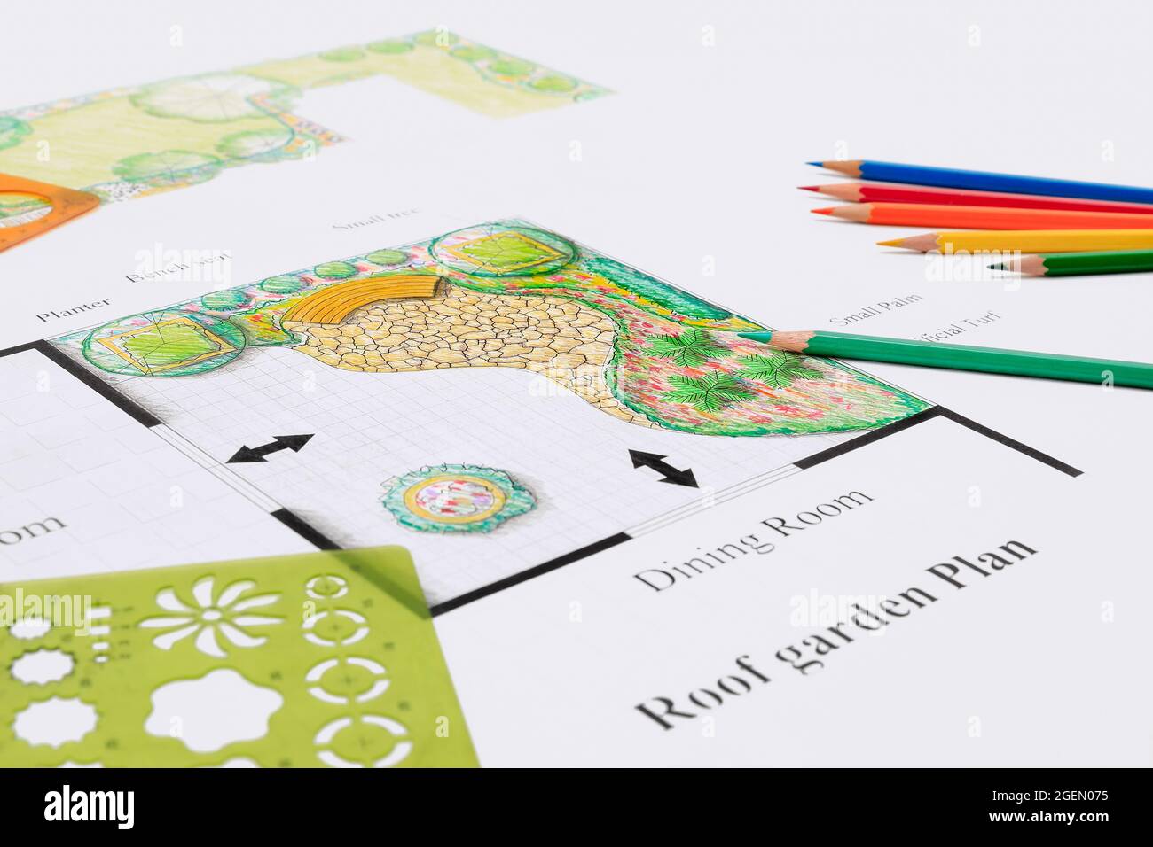 Balcony Garden Home Plan Design Stock Photo - Alamy