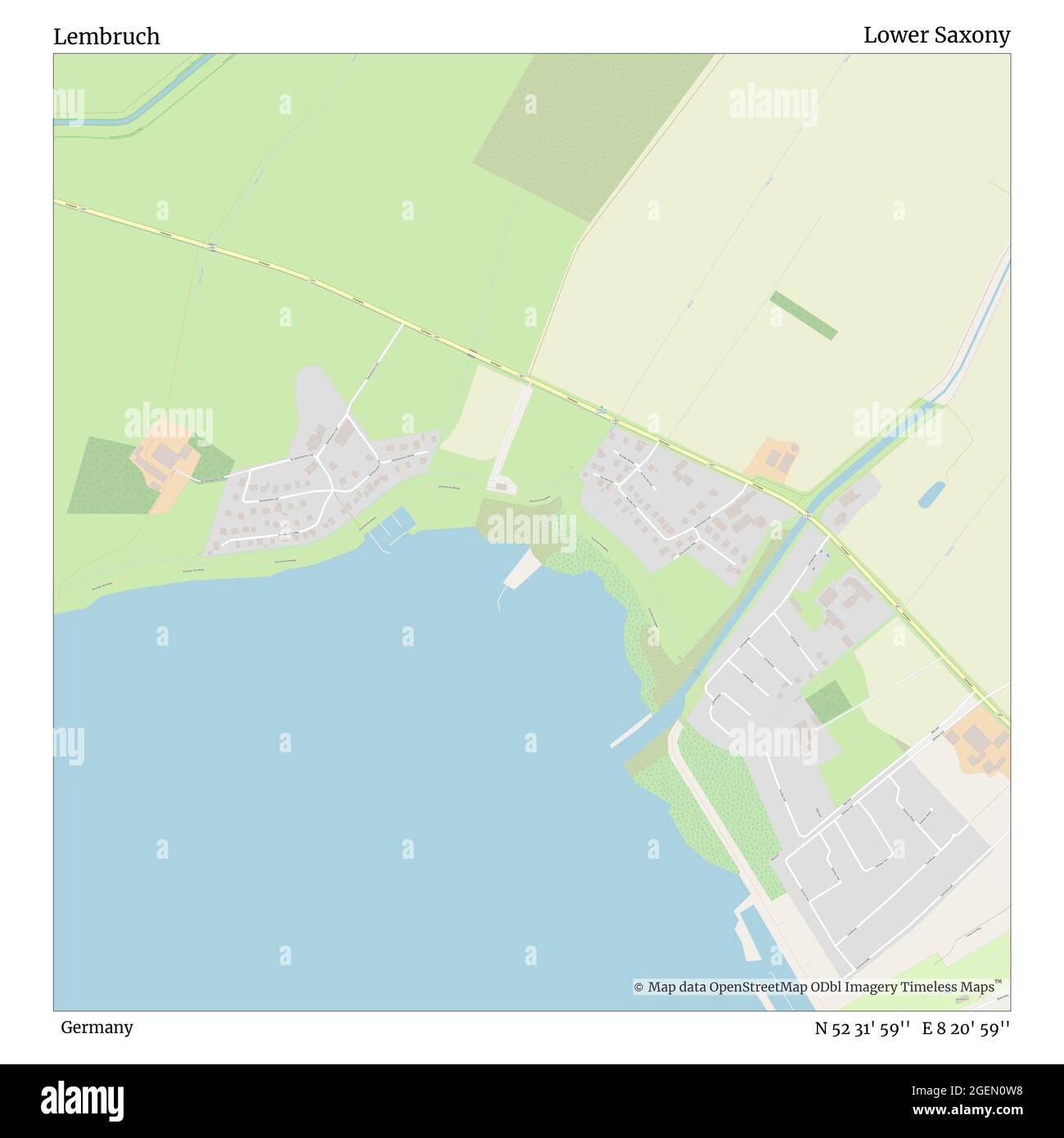 Lembruch, Germany, Lower Saxony, N 52 31' 59'', E 8 20' 59'', map ...