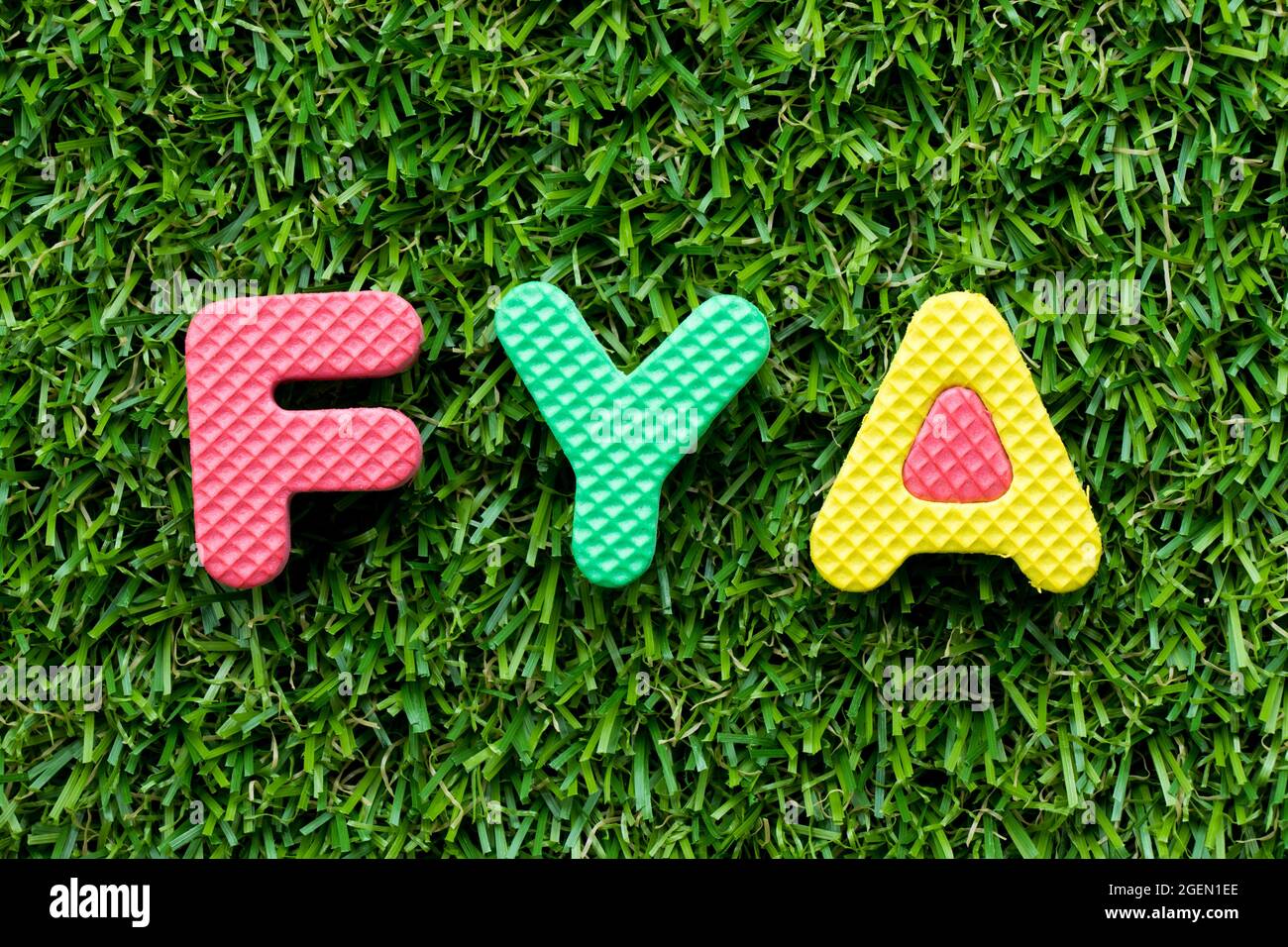 Color alphabet letter in word FYA (Abbreviation of For your action or ...