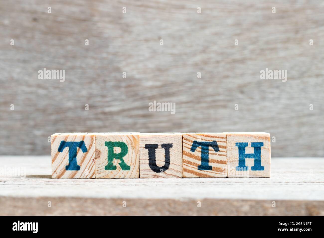 Letter block in word truth on wood background Stock Photo - Alamy