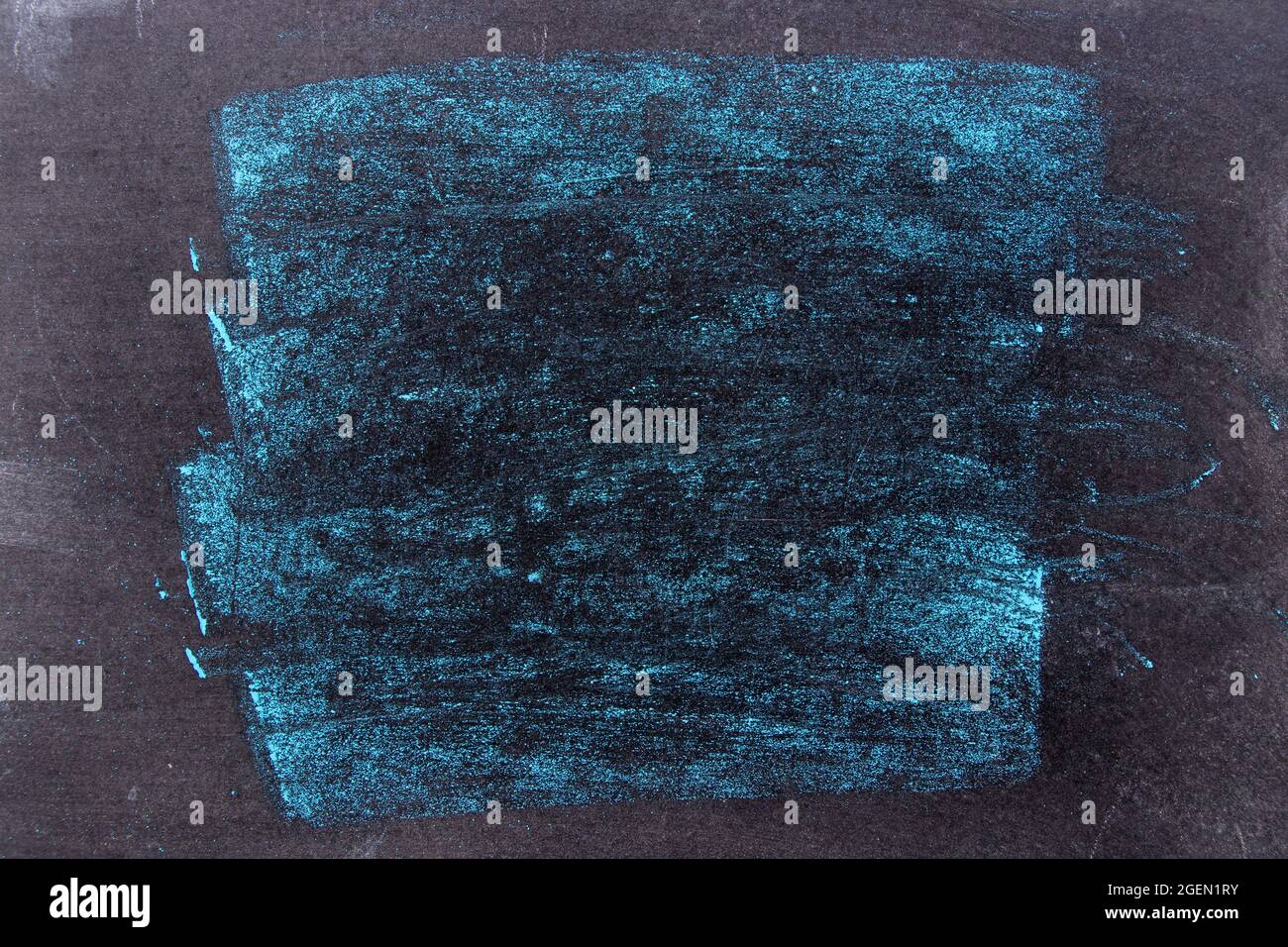 Grunge blue color chalk texture on black board background Stock Photo ...