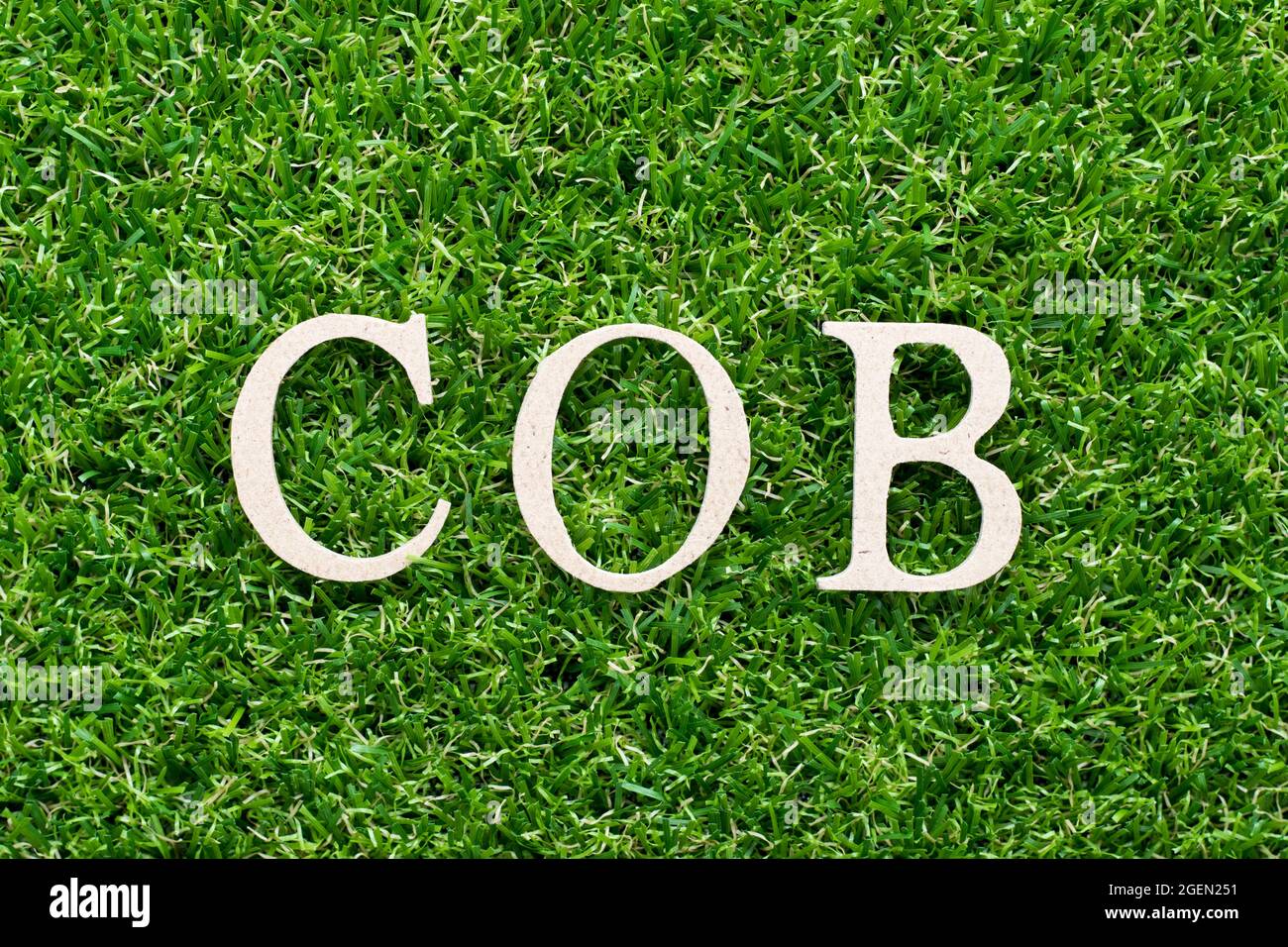 Wood alphabet in word COB (abbreviation of close of business) on ...