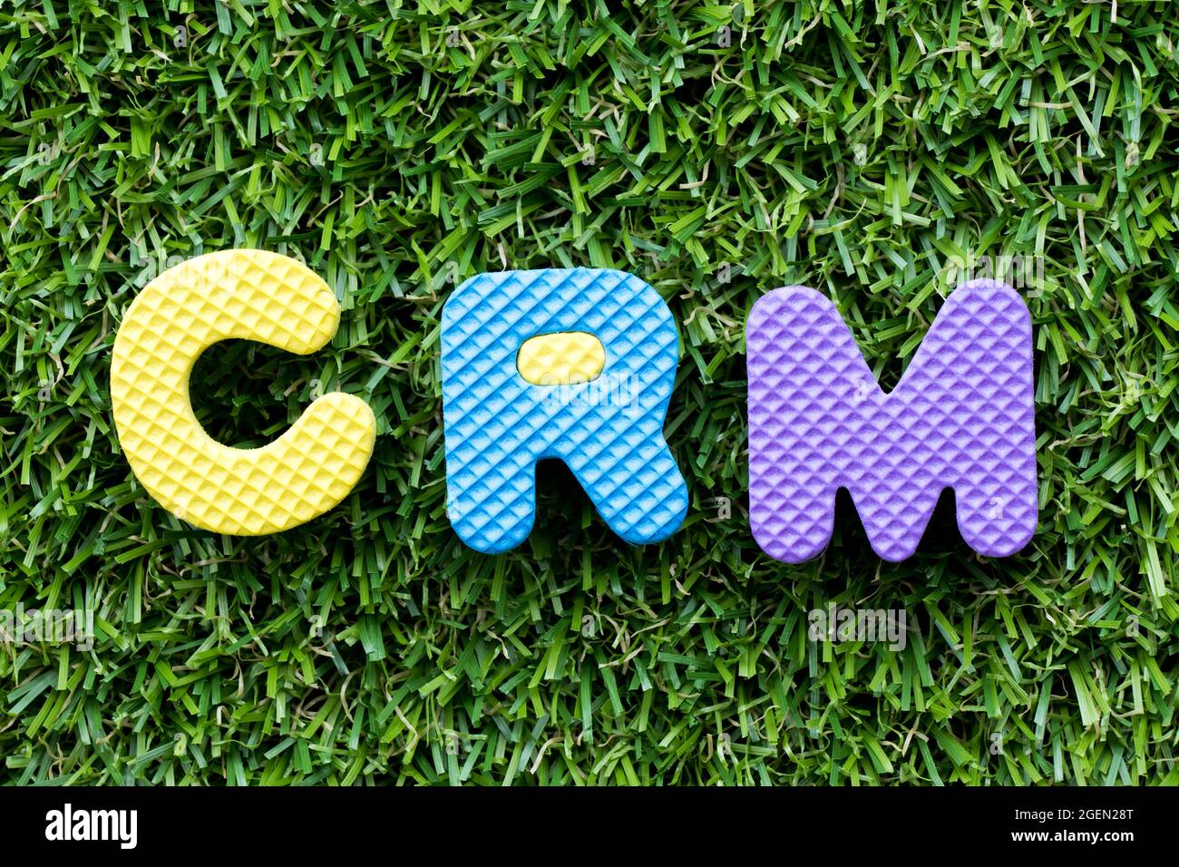 Color alphabet letter in word CRM (Abbreviation of Customer ...