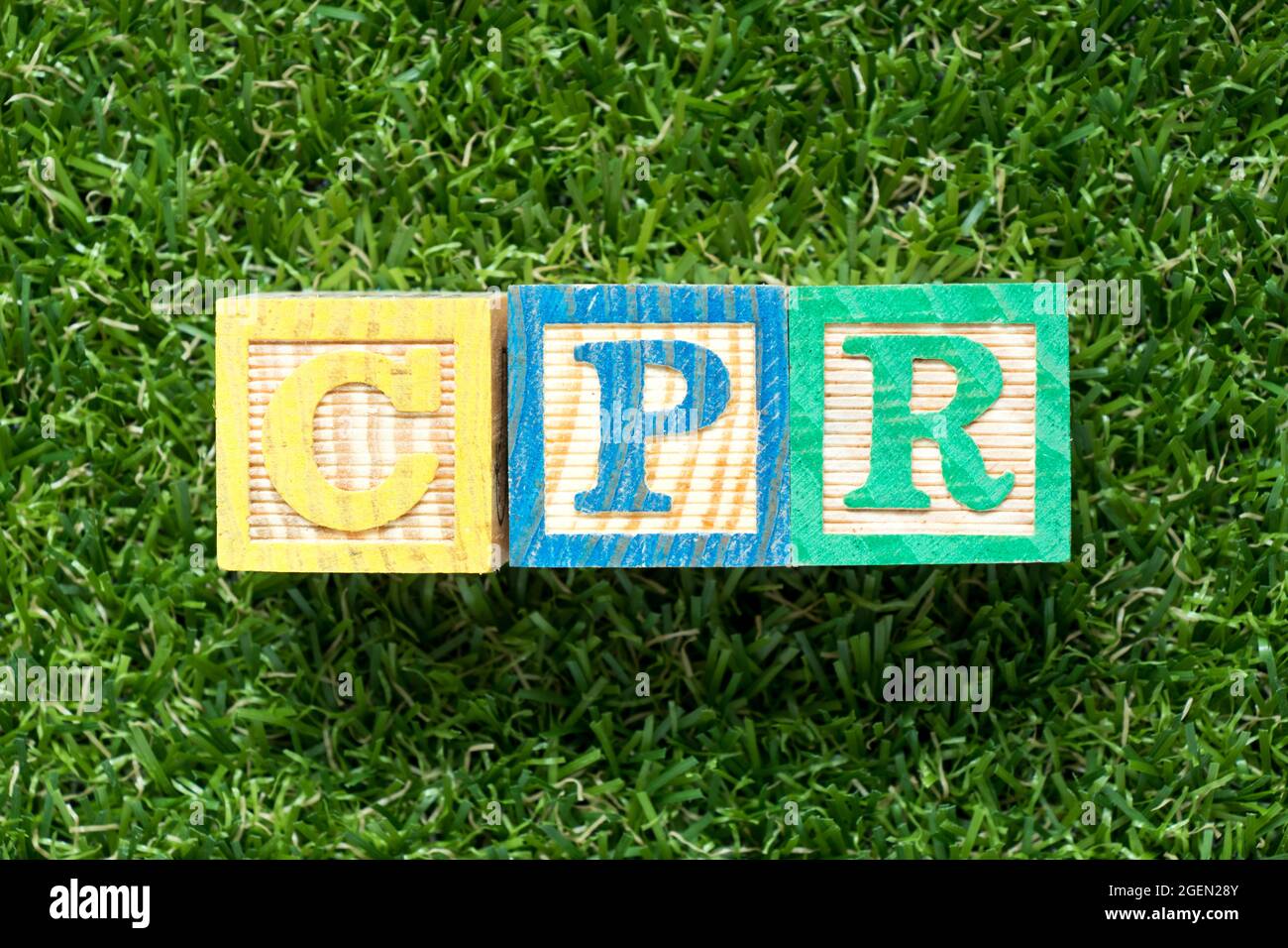 Color wood block in word CPR (abbreviation of Cardiopulmonary ...