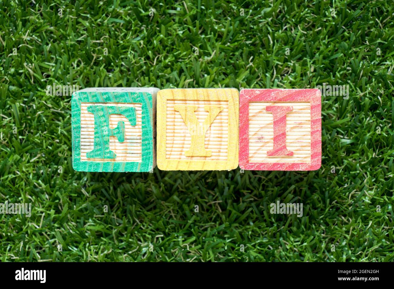 Color wood block in word FYI (Abbreviation of For your information) on ...