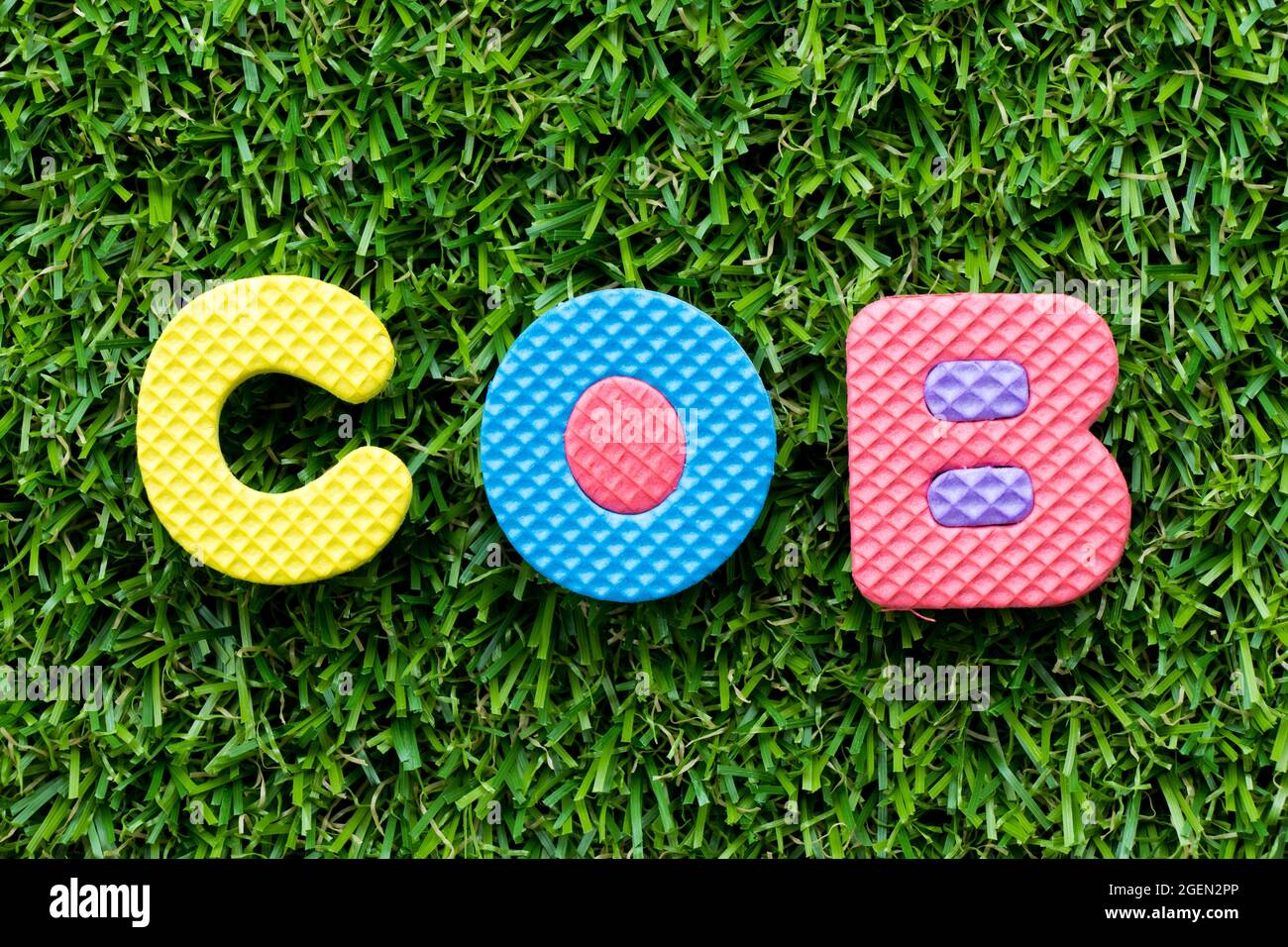 Color alphabet letter in word COB (abbreviation of close of business ...