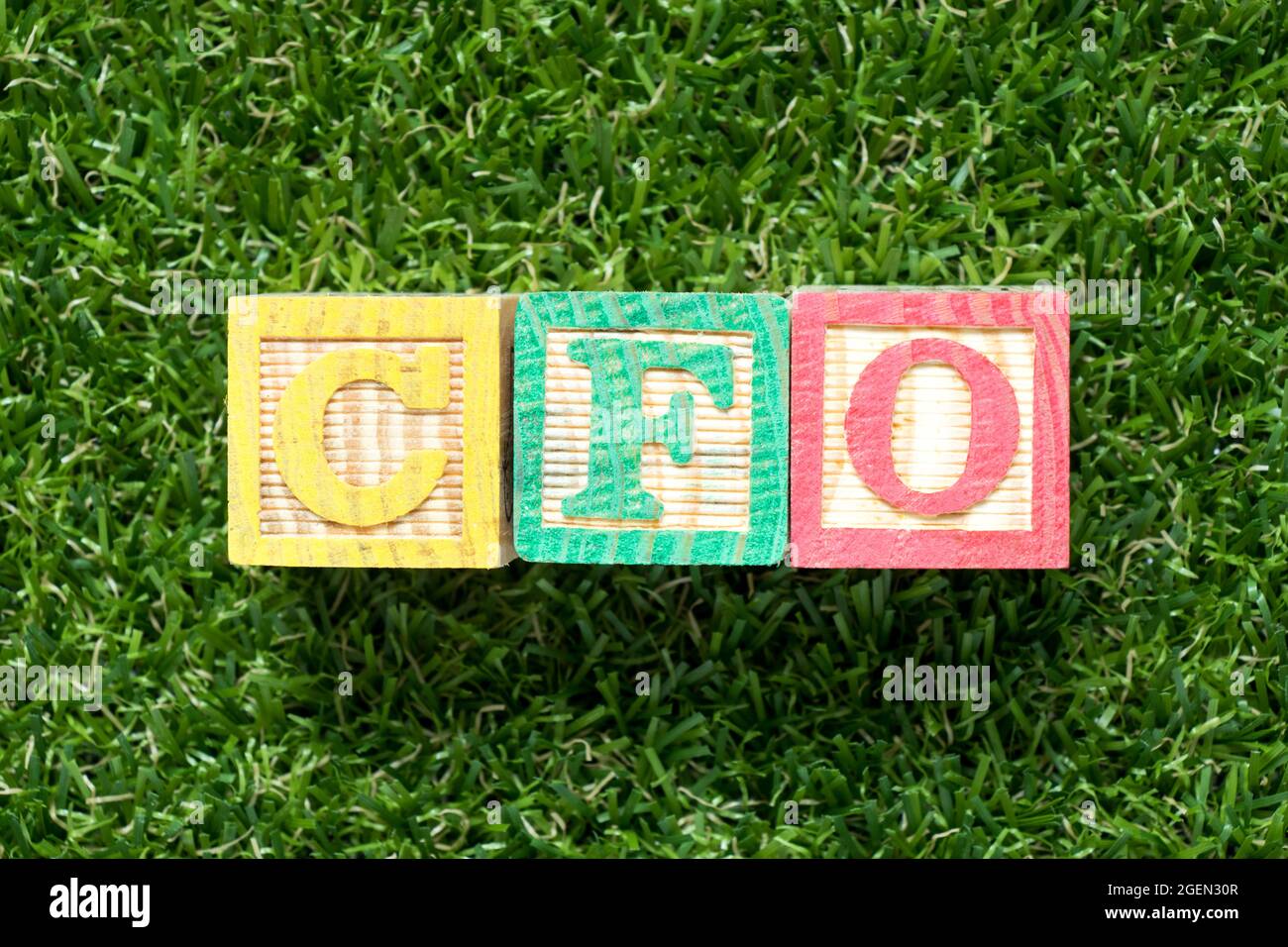 Color wood block in word CFO (Abbreviation of Chief Financial Officer ...