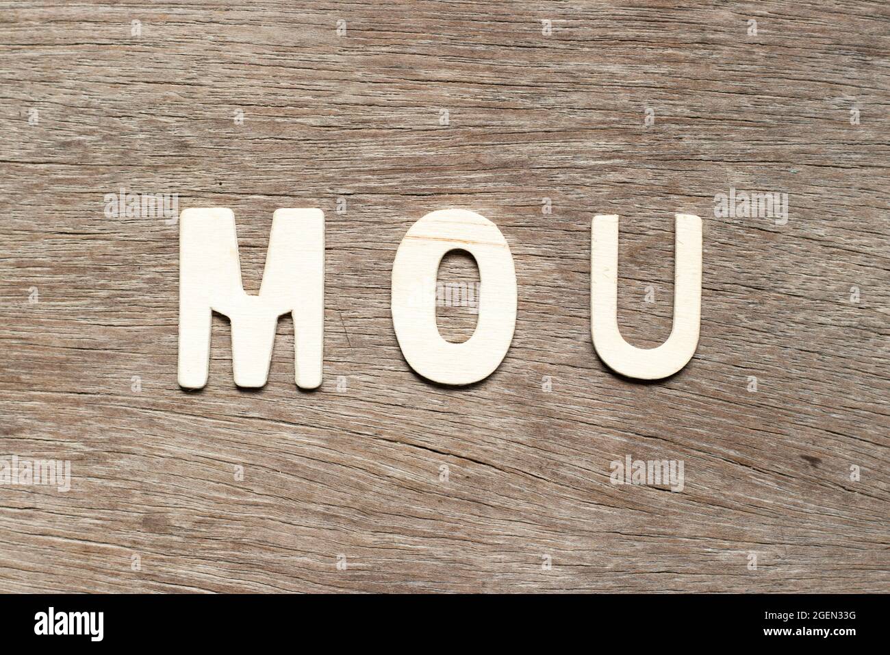 Alphabet letter in word MOU (Abbreviation of memorandum of ...