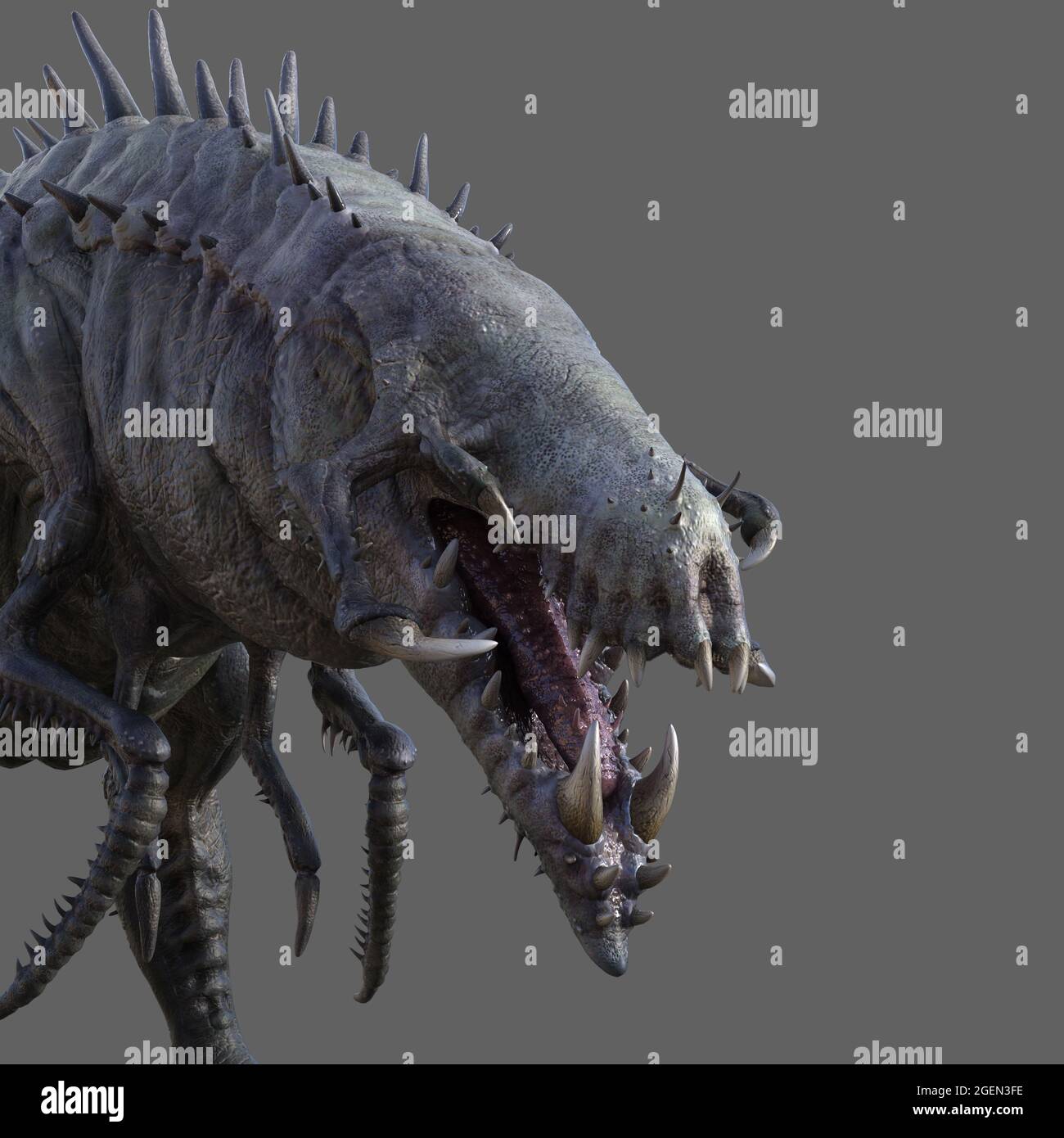 3D-illustration of an isolated horrible alien creature Stock Photo - Alamy