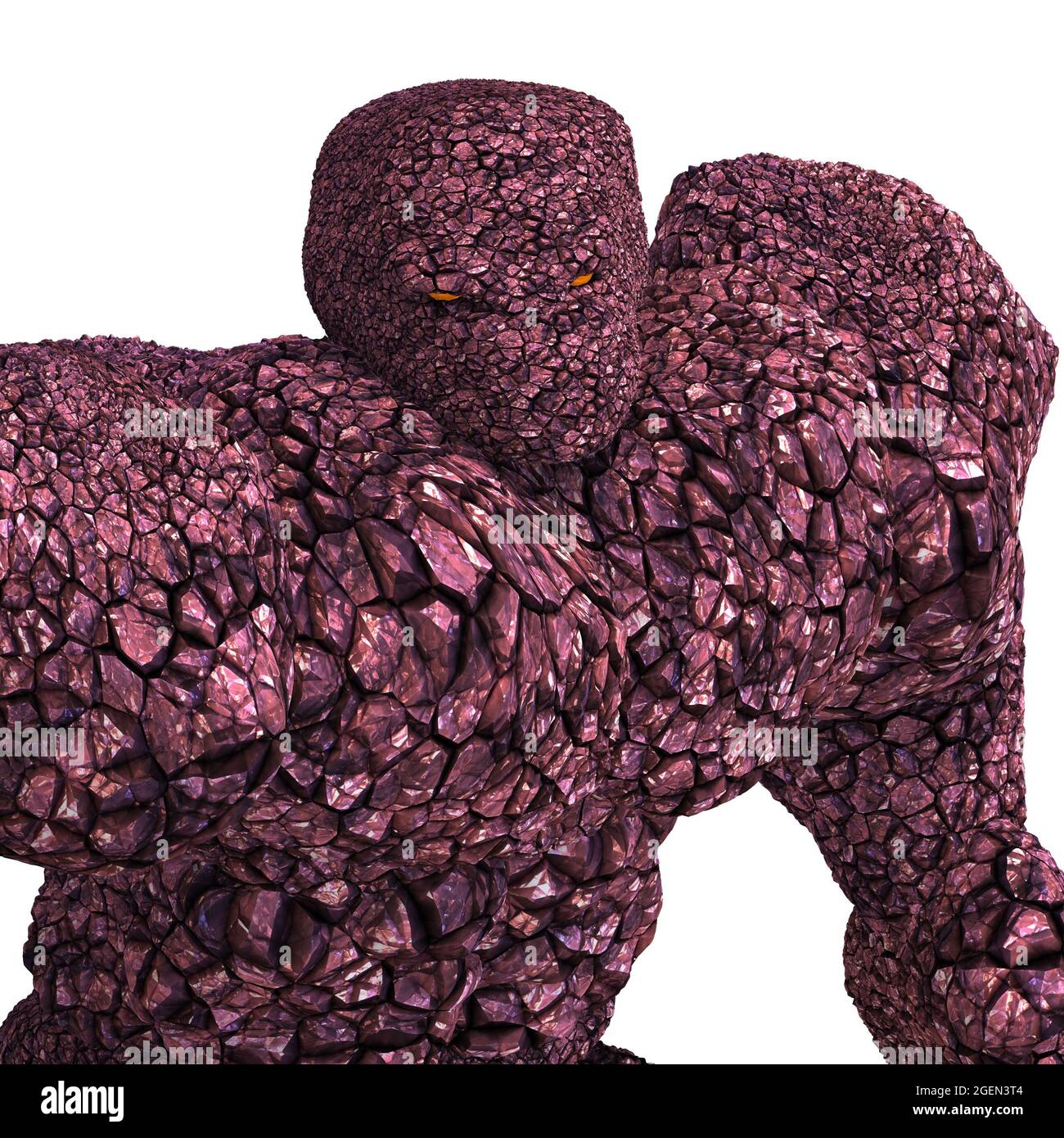 3d-illustration of an isolated giant fantasy rock golem creature Stock ...
