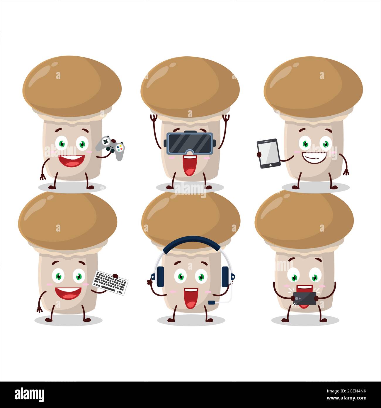 Champignon cartoon character are playing games with various cute ...