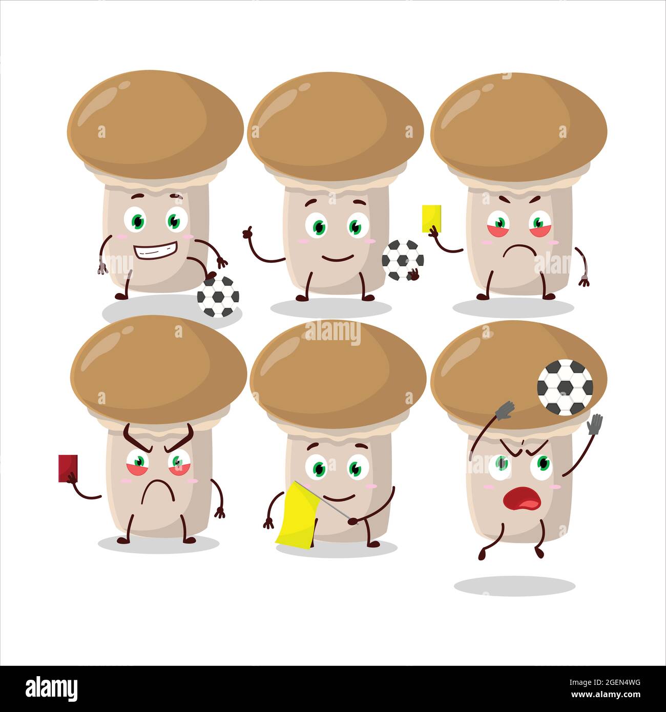 Champignon cartoon character working as a Football referee. Vector ...